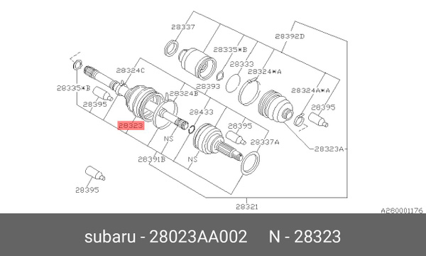 Пыльник шруса Subaru 28023AA002 - Subaru арт. 28023AA002 - купить по ...