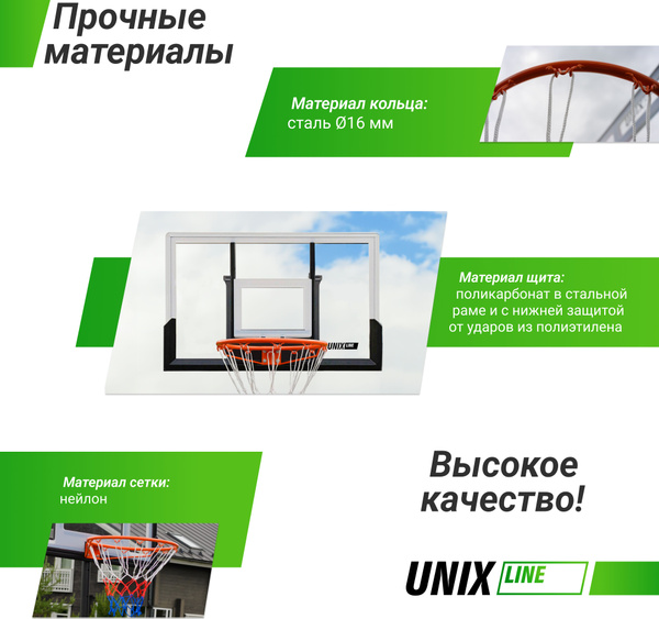 Баскетбольный щит UNIX LINE B-BACKBOARD 122 х 82 см R45 купить c ...