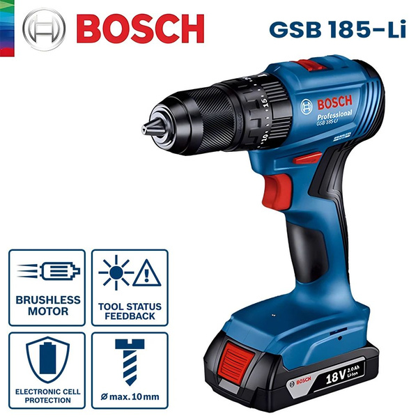 Дрель-шуруповерт Bosch BS-GSB185LI-DD, От аккумулятора - купить по низкой цене в интернет ...