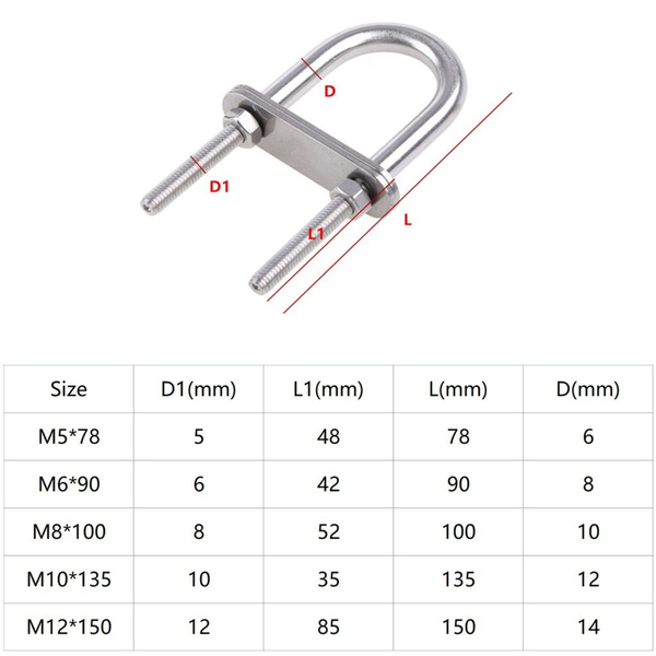 Характеристики Нержавеющая сталь 304, морской канат, такелаж, U-образный болт, фурнитура для яхт ...