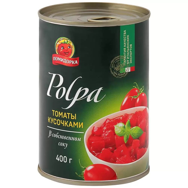 Характеристики Помидорка Томаты кусочками в собственном соку, 425 мл ...
