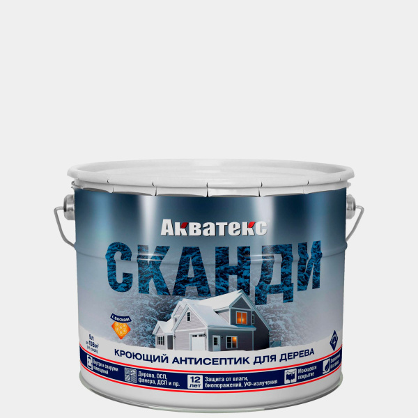 Акватекс Сканди, Прозрачный, База С, 9 л, пропитка по дереву, защитно ...