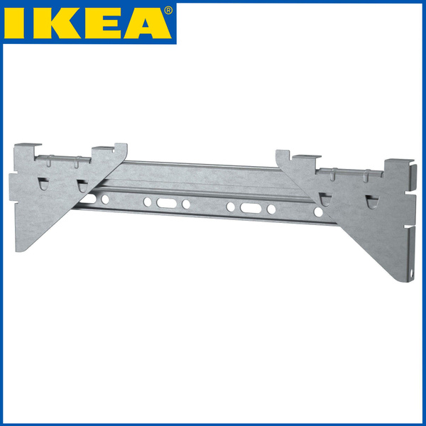 Рейка ИКЕА (IKEA), планка (шина) для крепление полок, цвет серый, 35 см ...
