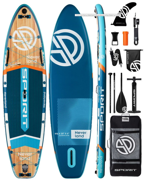 Надувной сапборд SPORIT NEVER LAND BLUE STD 11,6" 350*88*15 см, Sup ...