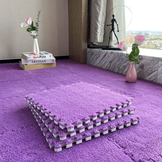 Коврик-пазл с мягким ворсом, теплый, для зимы, 30х30х1см, 10 шт ...