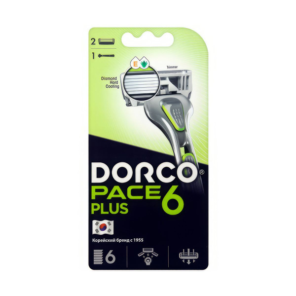 Бритва Dorco PACE6 Plus (6 лезвий) + 2 кассеты - купить с доставкой по ...