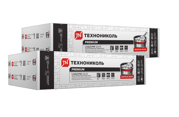 Плита теплоизоляционная LOGICPIR Баня Ф/Ф L-кромка 1190х590х40 мм,2 ...