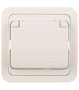 Розетка с рамкой с/у бежевая с заземлением IP20 Makel Mimoza с крышкой купить на OZON по низкой ...