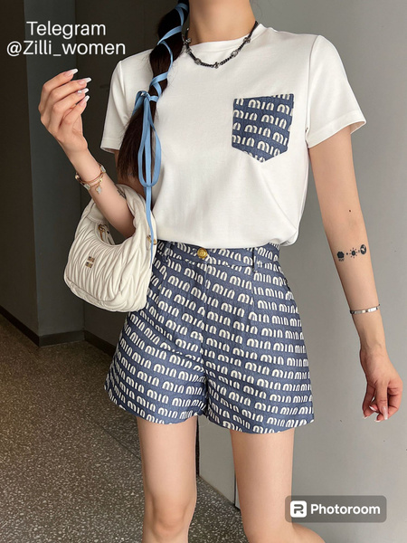 Футболка Miu Miu размер 46 44 цвет синий купить по выгодной цене в интернет магазине Ozon