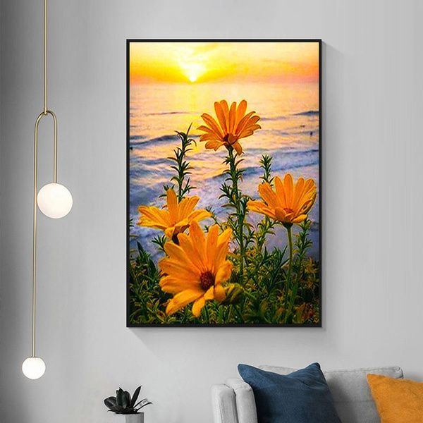 Алмазная мозаика " Цветочное пробуждение" на холсте , без подрамника 45 ...