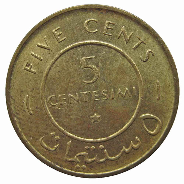 Иностранная монета Сомали 5 чентезимо 1967 г. - купить в интернет-магазине OZON с быстрой ...