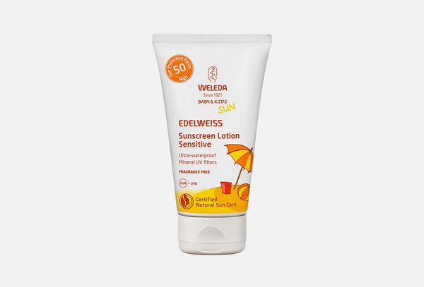 Солнцезащитный крем для младенцев и детей SPF 50 Weleda Baby & Kids Sun ...