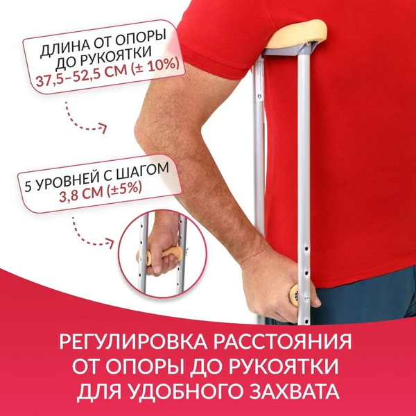 Костыль подмышечный Armed KR925L с УПС (размер S) для взрослых 1 шт ...