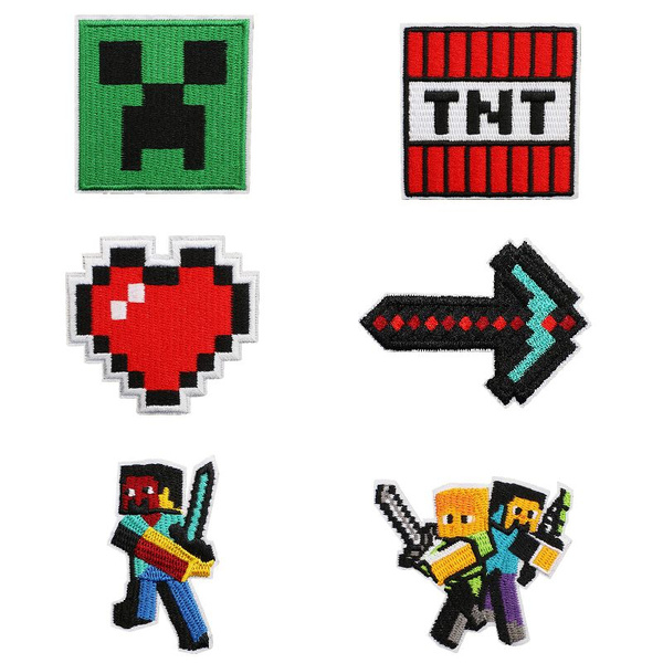 Нашивка на одежду майнкрафт термонашивки 6шт. - купить с доставкой по ...