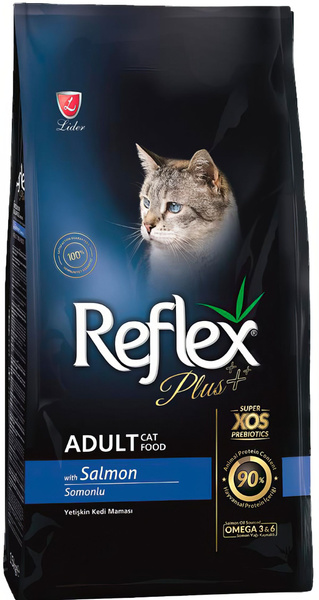 Корм Reflex Plus Salmon для кошек, лосось, 15 кг - купить с доставкой по выгодным ценам в ...