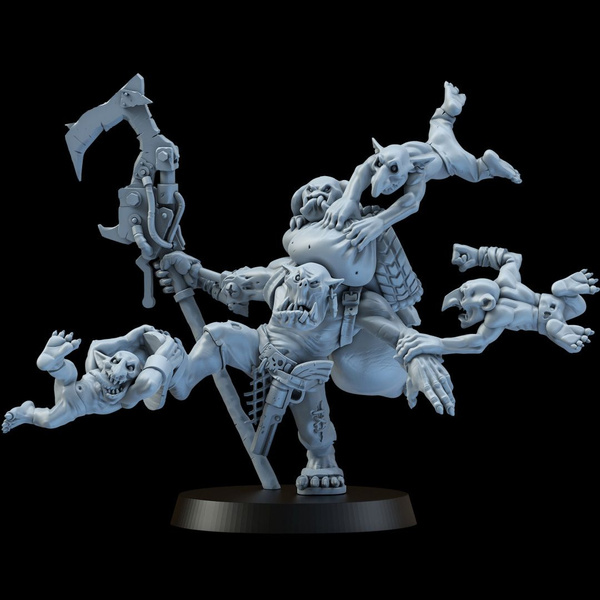 Миниатюра Ork "Runtherd boss and runts " для варгеймов и настольных ...