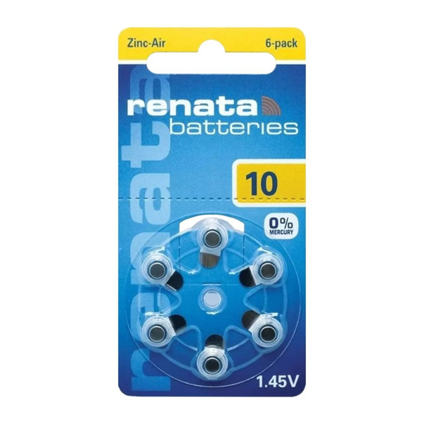 Батарейка Renata ZA10 BL6 Zinc Air 1.45V - купить с доставкой по выгодным ценам в интернет ...