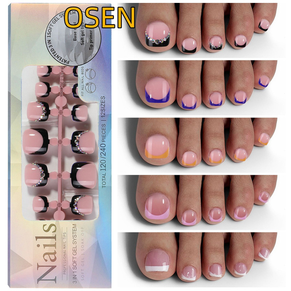 OSEN-5 цветов, всего 120шт Многоразовые пластиковые верхние формы , формы для наращивания и ...