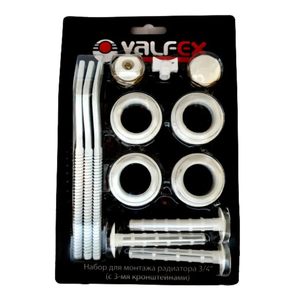 Монтажный комплект для радиатора Valfex для радиатора 3/4, Сталь, 3 секц. купить по доступной ...