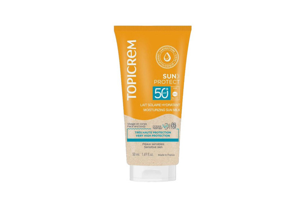 УВЛАЖНЯЮЩЕЕ СОЛНЦЕЗАЩИТНОЕ МОЛОЧКО SPF50+ Topicrem SUN Protect - купить ...