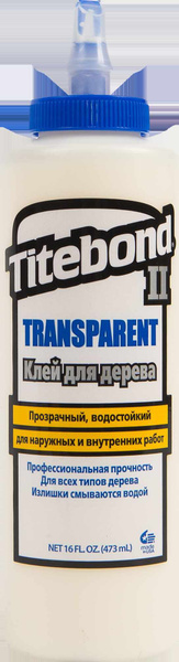 Клей ПВА TITEBOND Клей столярный II влагостойкий прозрачный 473 мл, 1 ...