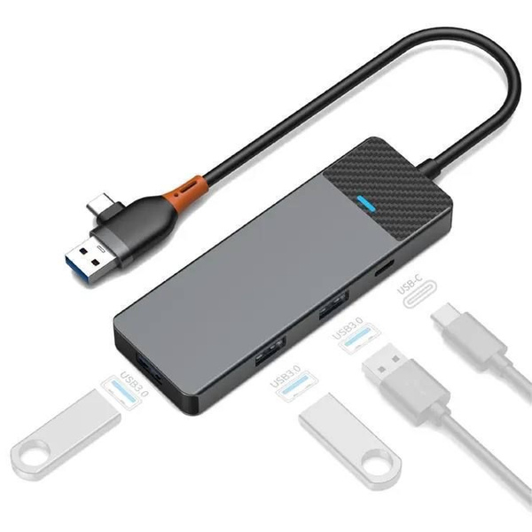WIWU A431C Linker Series Адаптер-концентратор USB-A&C Портативная док ... WIWU A431C Linker Series Адаптер-концентратор USB-A&C Портативная док ...