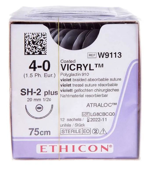 Шовный материал медицинский хирургический рассасывающийся W9113 Викрил ...