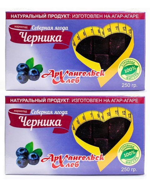 Характеристики Мармелад Северная ягода ЧЕРНИКА, 2 кор. по 250 г ...
