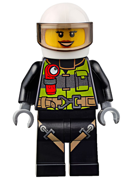 Минифигурка Lego City Fire - Reflective Stripes with Utility Belt and ...