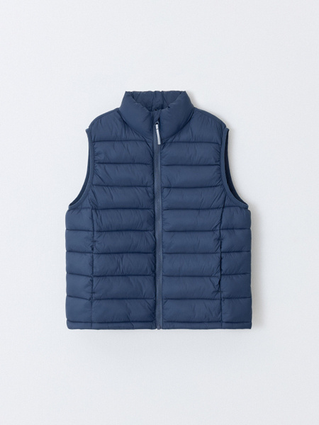 Жилет утепленный Мальчики, Девочки SELA синий, размер 140 Плащевка Синтепон Молния прямой Китай ...