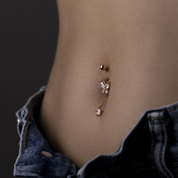 Пирсинг в пупок SAMORODKI Jewelry серебро 925, бабочка - купить с ...
