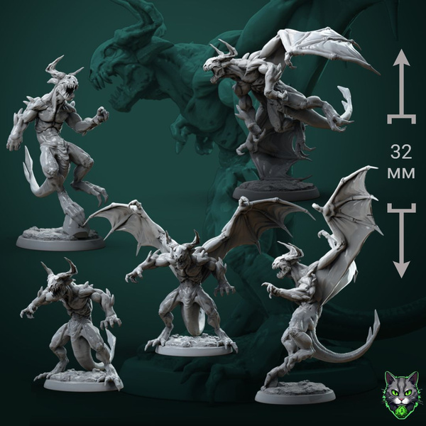 Характеристики Набор миниатюр фигурок для настольных игр ДнД ( DnD ) Дьяволы (Devils) масштаб 32 ...
