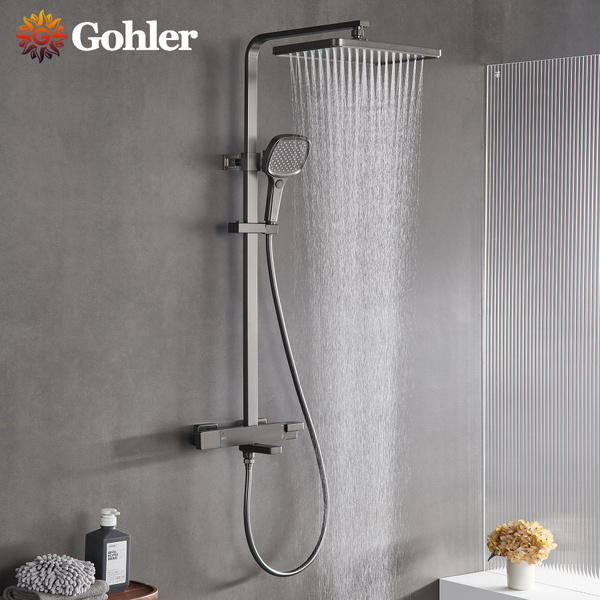 Душевая система (стойка) с термостатом и тропическим душем Gohler ...