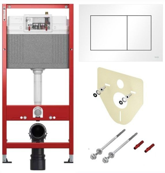 TECE 9400413 TECEbase BASE 2.0 Комплект инсталляции 4 в 1 с панелью смыва ТЕСЕnow, цвет белый ...