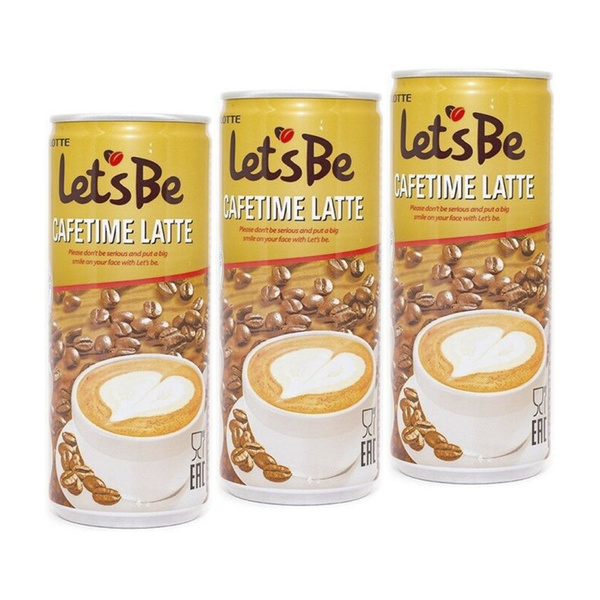 Напиток кофейный Lotte Lets Be Cafetime Latte 3 шт по 240 мл - купить с доставкой по выгодным ...