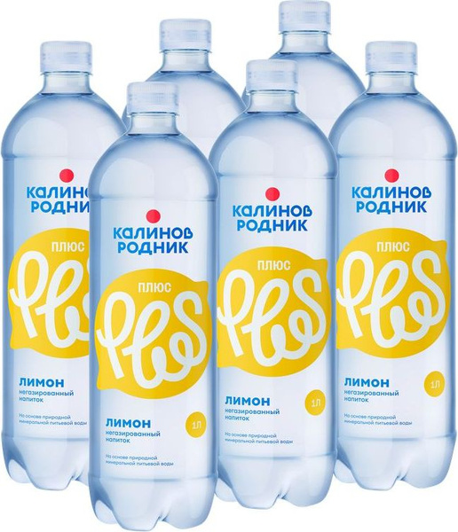 Вода негазированная Калинов Родник Плюс со вкусом Лимона, 6 шт х 1 л ...