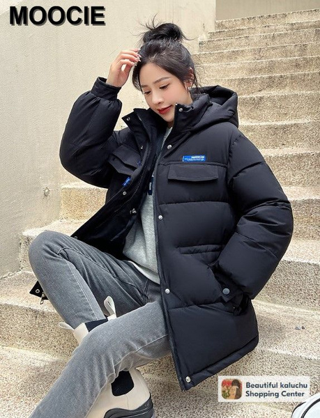 Куртка Женский MOOCIE черный Лавсан, размер 48 Длинный Зима Китай купить c доставкой на OZON по ...