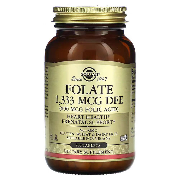 Solgar Folate 800 mcg -1333MCG DFE Метафолин 250 таблеток расхожийтовар ...