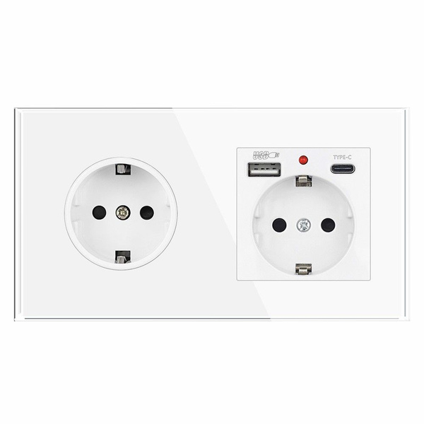 Двойная белая розетка с Usb и Type C портами купить с доставкой по выгодным ценам в интернет