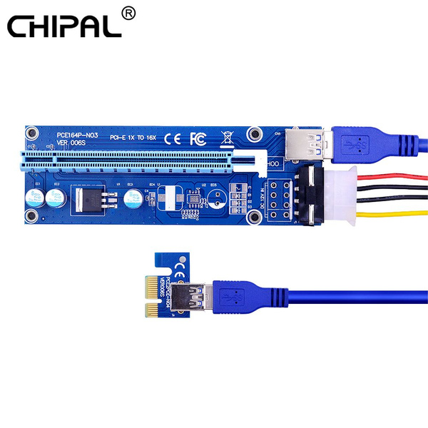 VER006S PCI-E Riser Card Extender Адаптер PCI Express SATA Power 60 см ...