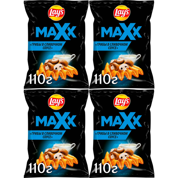 Чипсы картофельные Lay's Max грибы в сливочном соусе 110 г, набор: 4 штуки купить на OZON по ...