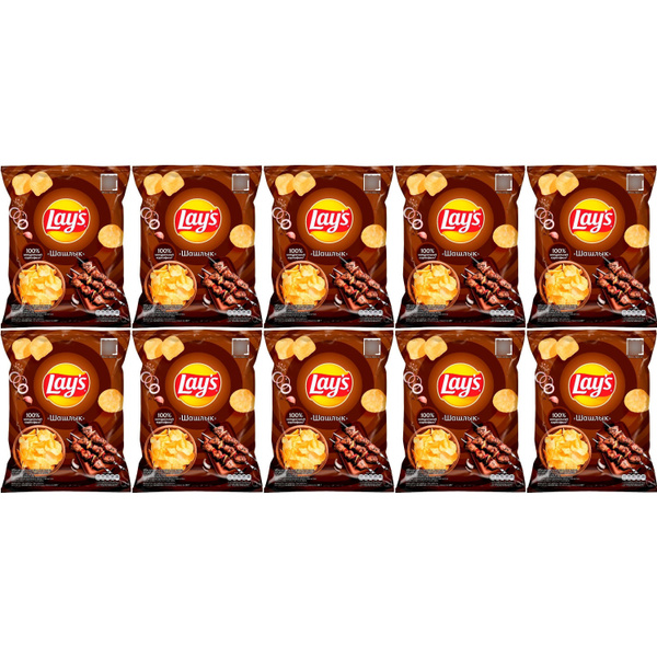 Чипсы картофельные Lay's шашлык 140 г, набор: 10 штук купить на OZON по низкой цене (1682832054)