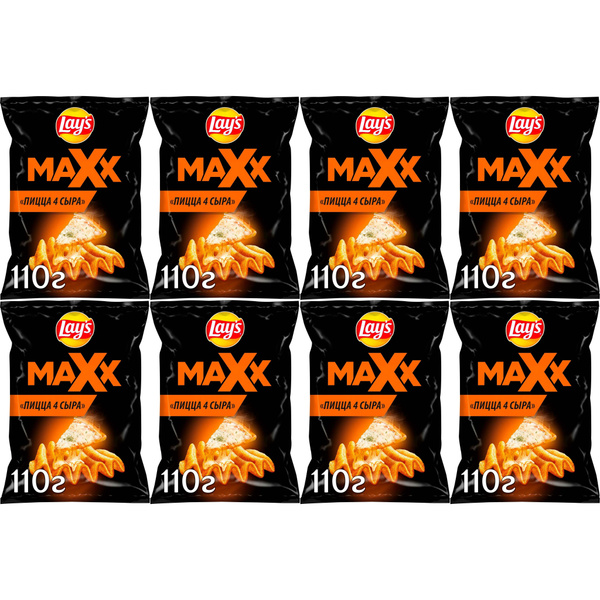 Чипсы картофельные Lay's Max со вкусом пиццы 4 сыра 110 г, набор: 8 штук купить на OZON по ...