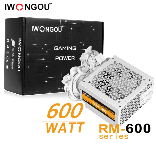 блок питания для пк IWONGOU 600W (RM600) ATX,12CM кулер ,20+4p,2*CPU(4 ...