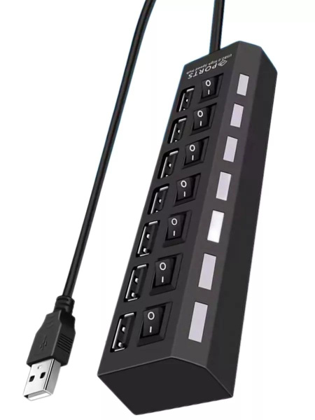 Usb Hub разветвитель на 7 портов с питанием купить с доставкой по