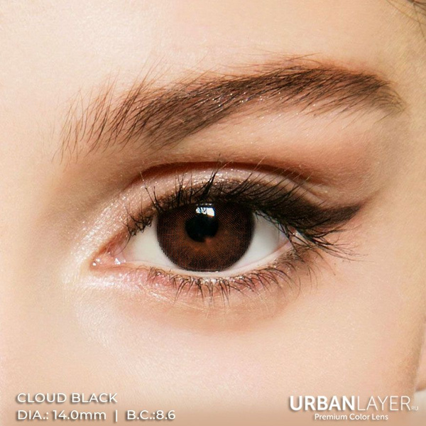 Цветные контактные линзы URBAN LAYER ru Cloud Black 12 месяцев, -3.75 ...