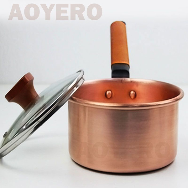 AOYERO Таз для варки варенья медный горшок с крышкой., Медь, 1,8 л ...