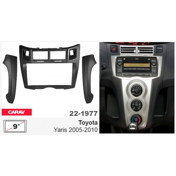Переходная рамка 9" Android для TOYOTA Yaris,Vitz, Platz 2005-2010 черный ver.2 CARAV 22-1977 ...
