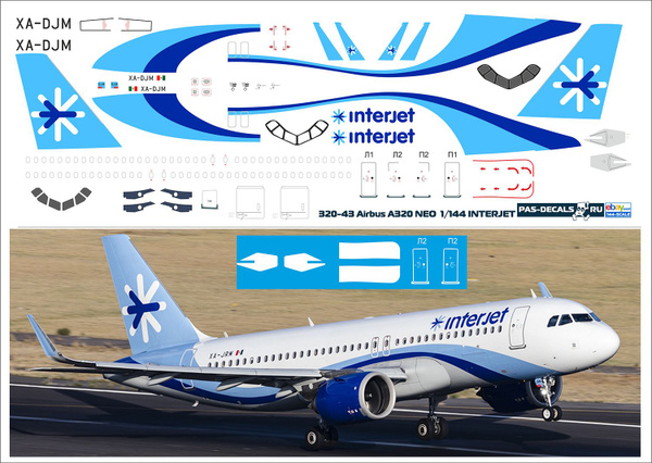 1/144 Лазерная ДЕКАЛЬ Airbus A320 Звезда NEO INTERJET купить на OZON по ...