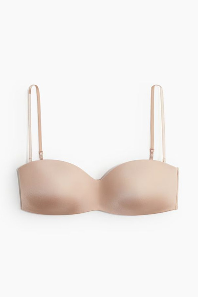 Бюстгальтер Женский H&M бандо, размер 85C теплый бежевый Полиамид, Эластан Повседневный ...